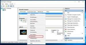 In Hyper-V VM exportieren oder importieren - Snapshot