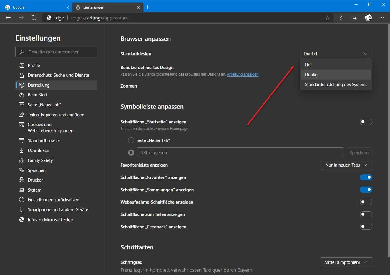 Im Edge Browser google als Startseite festlegen » IT-LEARNER