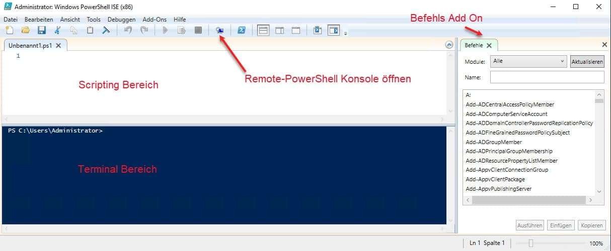 Per Windows PowerShell ISE Scripte erstellen!