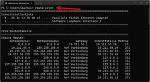 Windows Routing - Routingtabelle per cmd auslesen