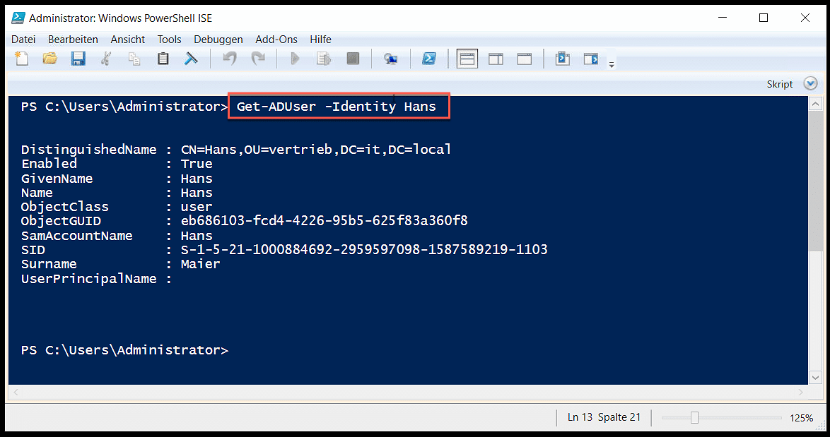 So einfach kannst du mit der PowerShell ad user auslesen