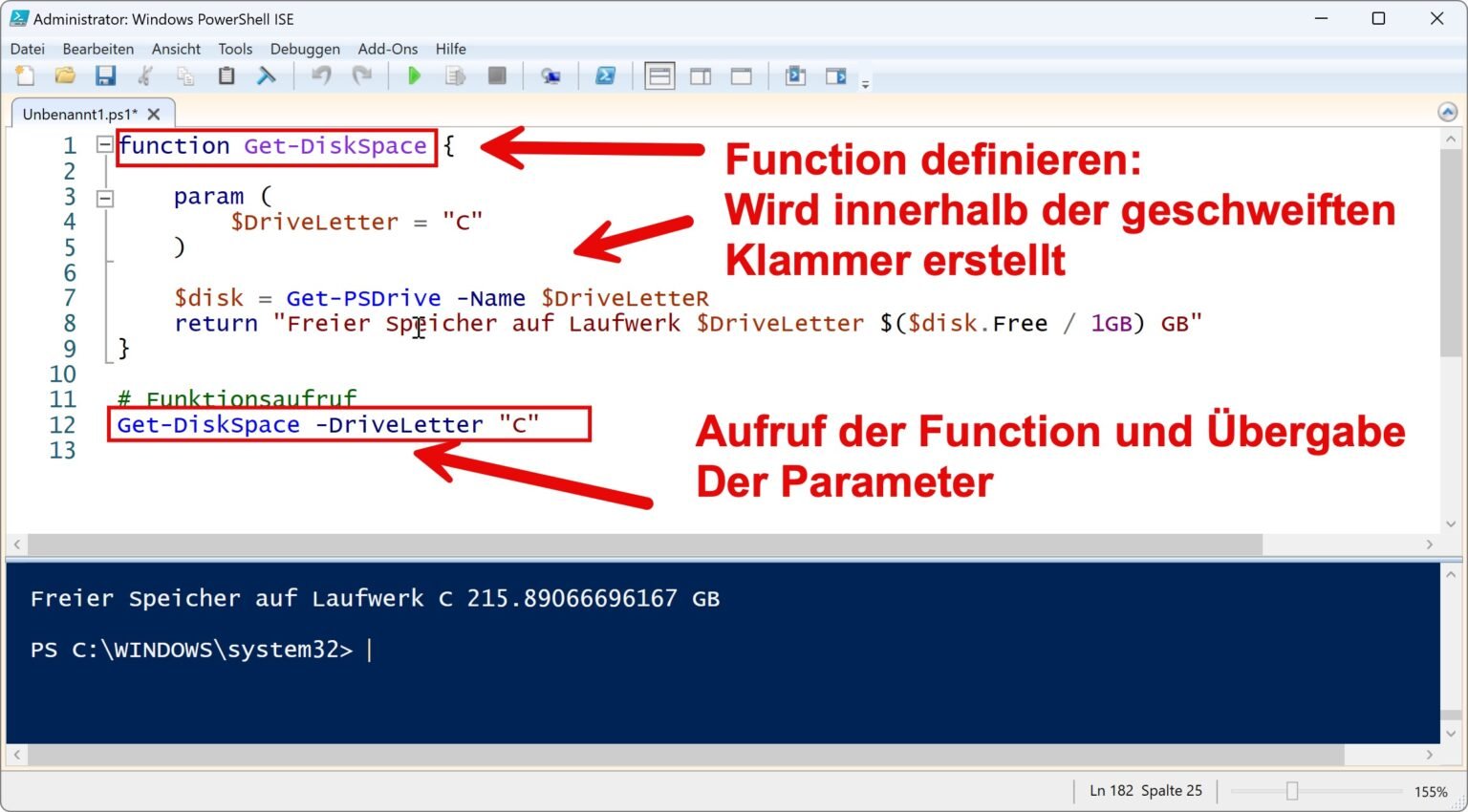 Was ist eine PowerShell Function und wie verwendet man diese